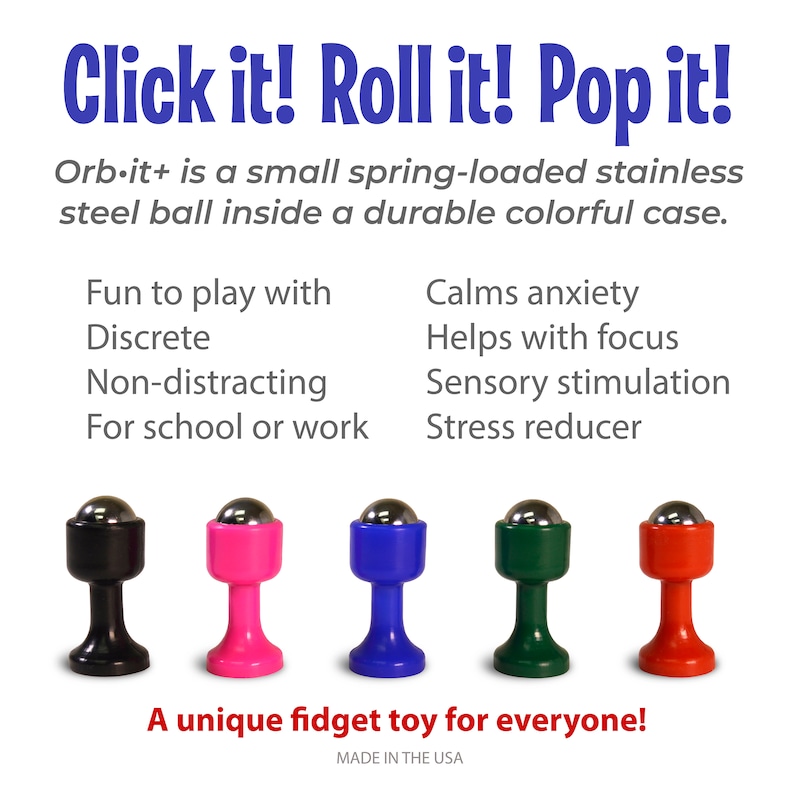 Orb-it Spring-loaded Roller Fidget Toy Stainless Steel Ball - Etsy
