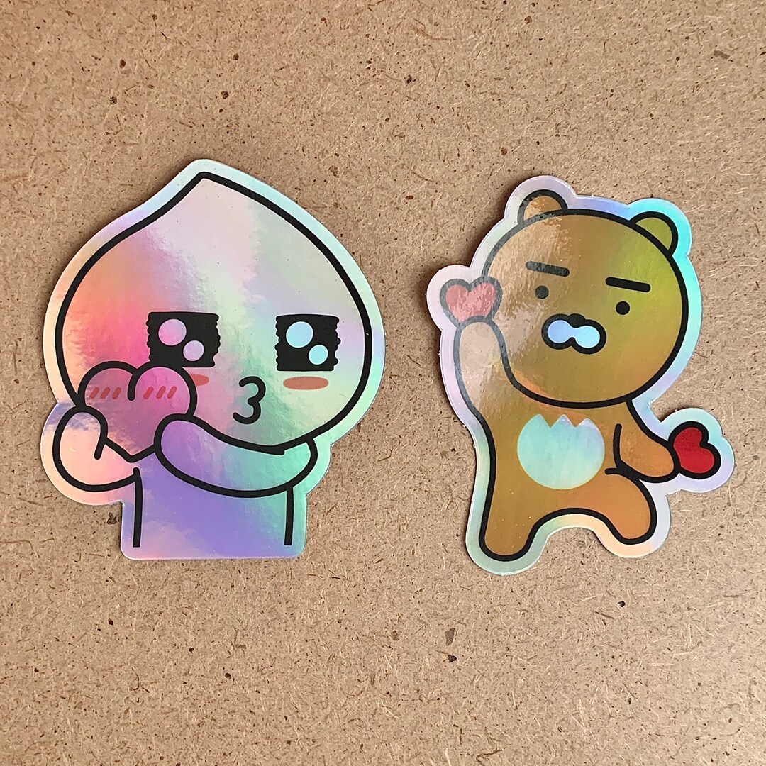 Holographic Apeach and Ryan Stickers - Etsy
