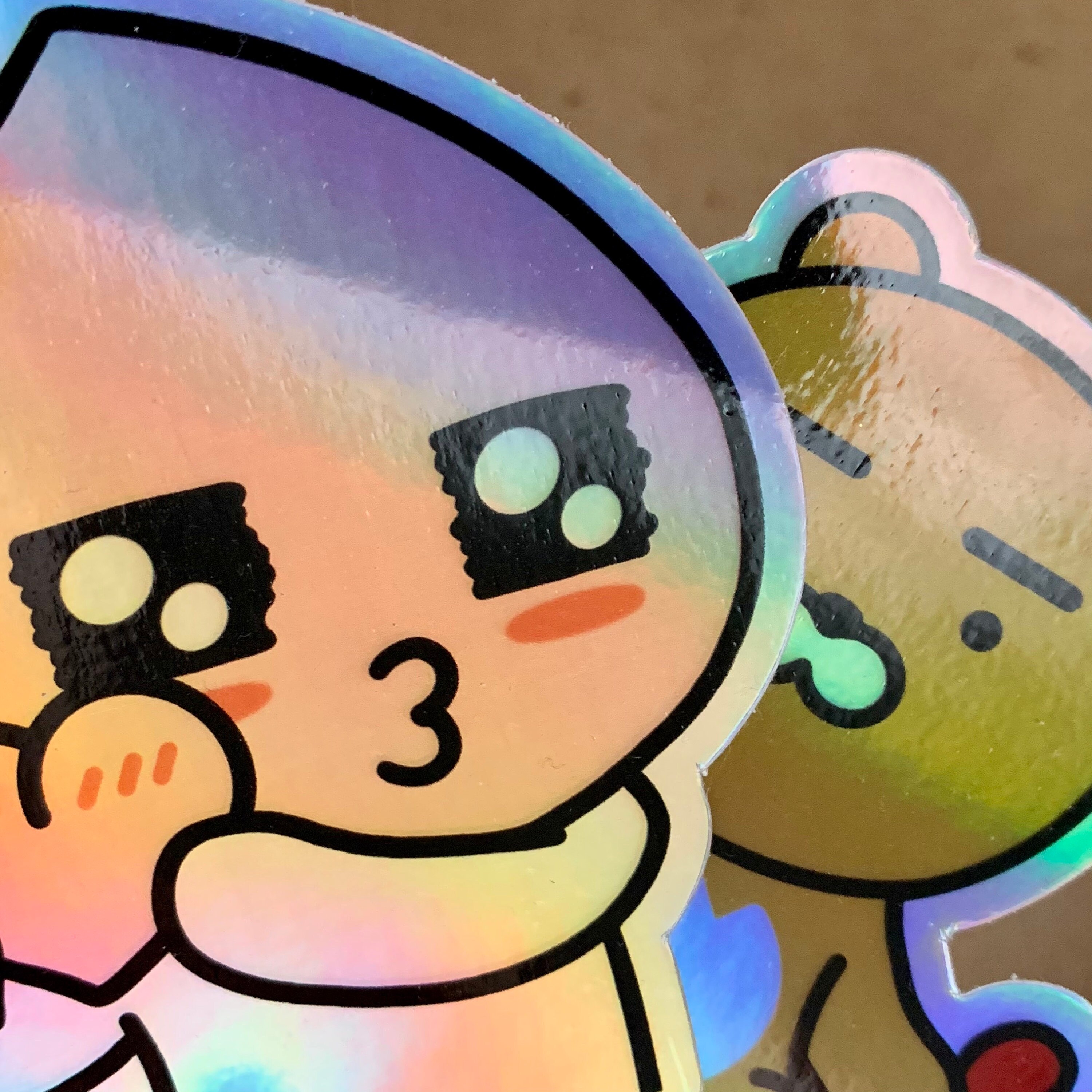 Holographic Apeach and Ryan Stickers - Etsy
