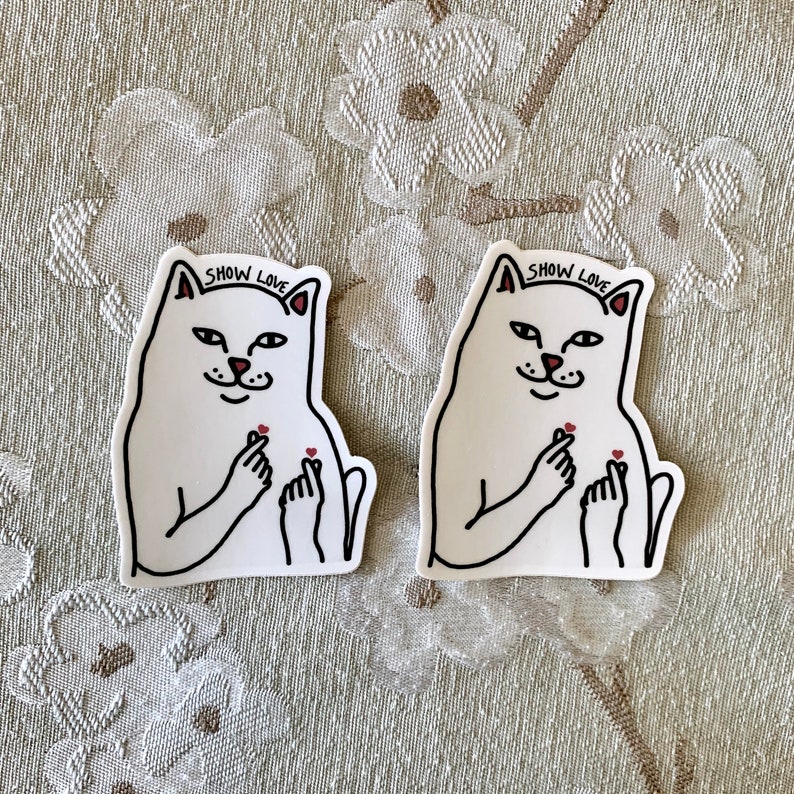 Lord Nermal Korean Heart | Wholesome Lord Nermal Cat - Etsy