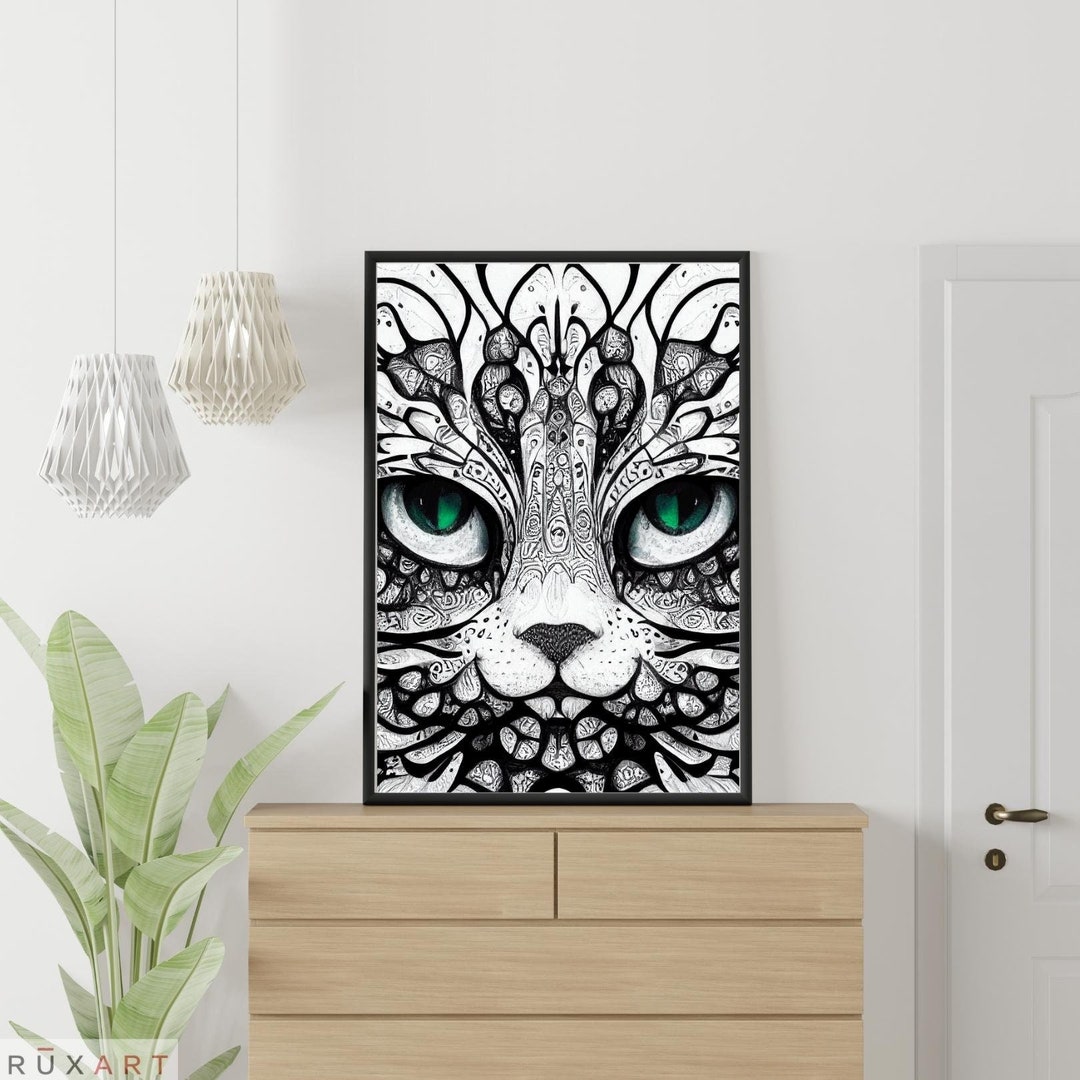 Zentangle Cat Art | Cat Lovers | Instant Download - Etsy