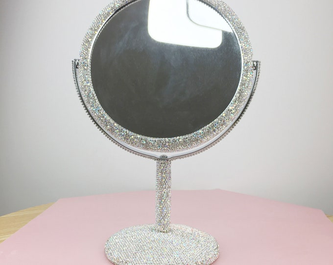 BEDAZZLED MIRROR AB Aurora Borealis Studded Bling Rhinestone Glitter ...