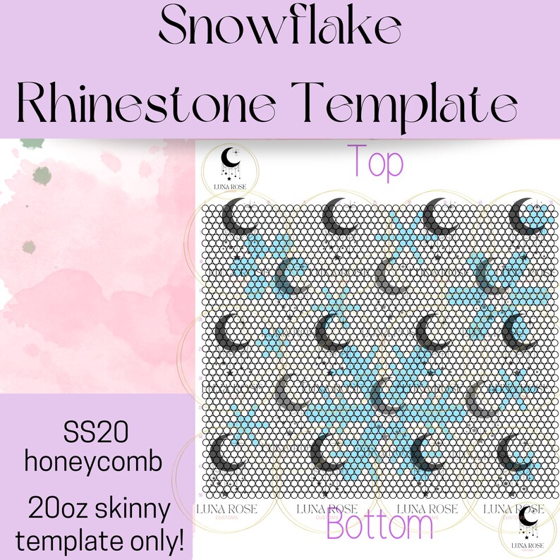 Snowflake Rhinestone Template Honeycomb Template Tumbler Etsy