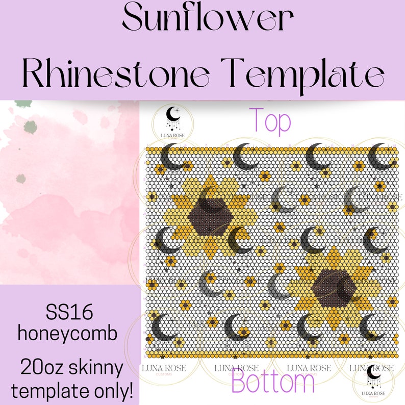 Sunflower Rhinestone Template Honeycomb Template Tumbler Template ...
