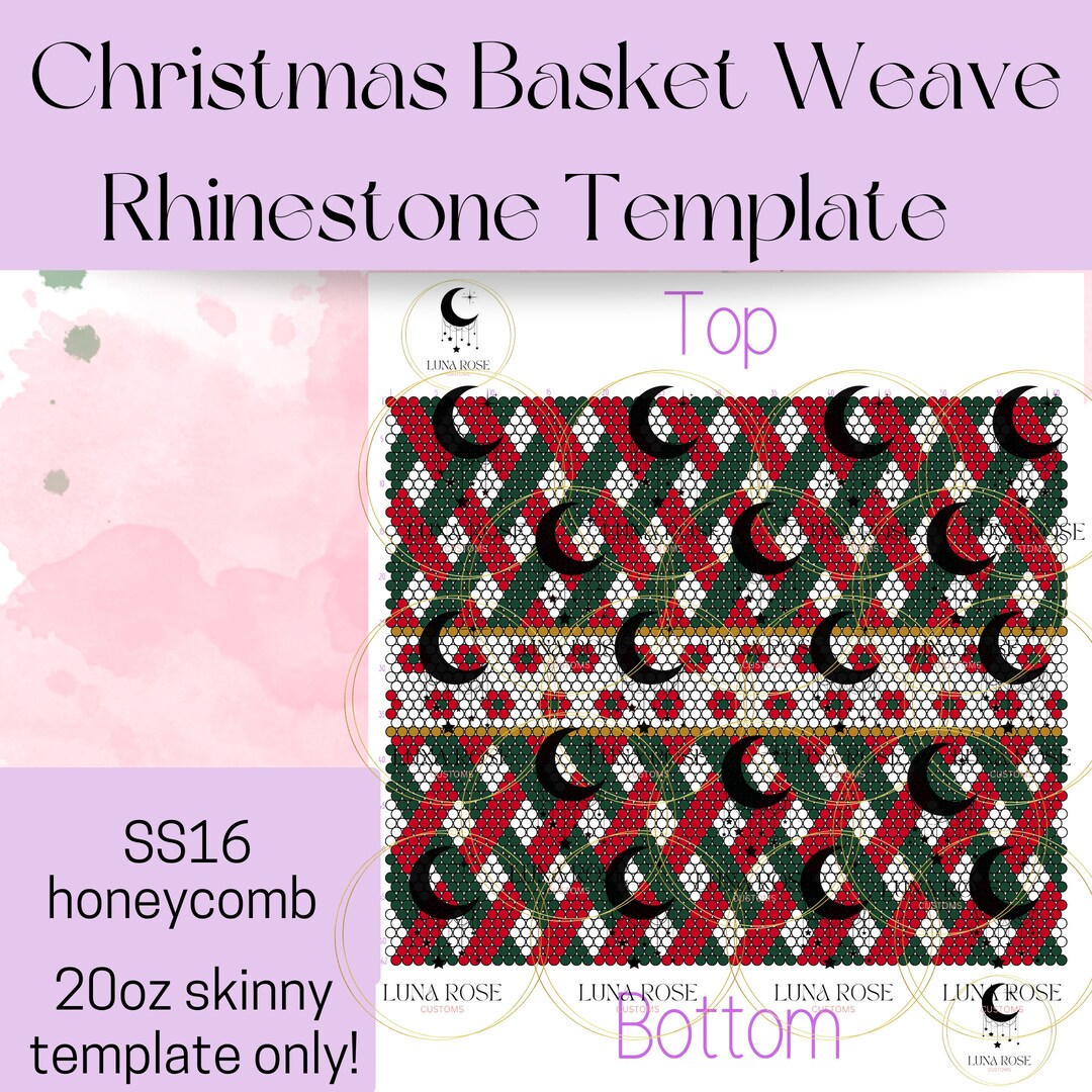 Christmas Basket Weave Rhinestone Template Honeycomb Template Tumbler ...
