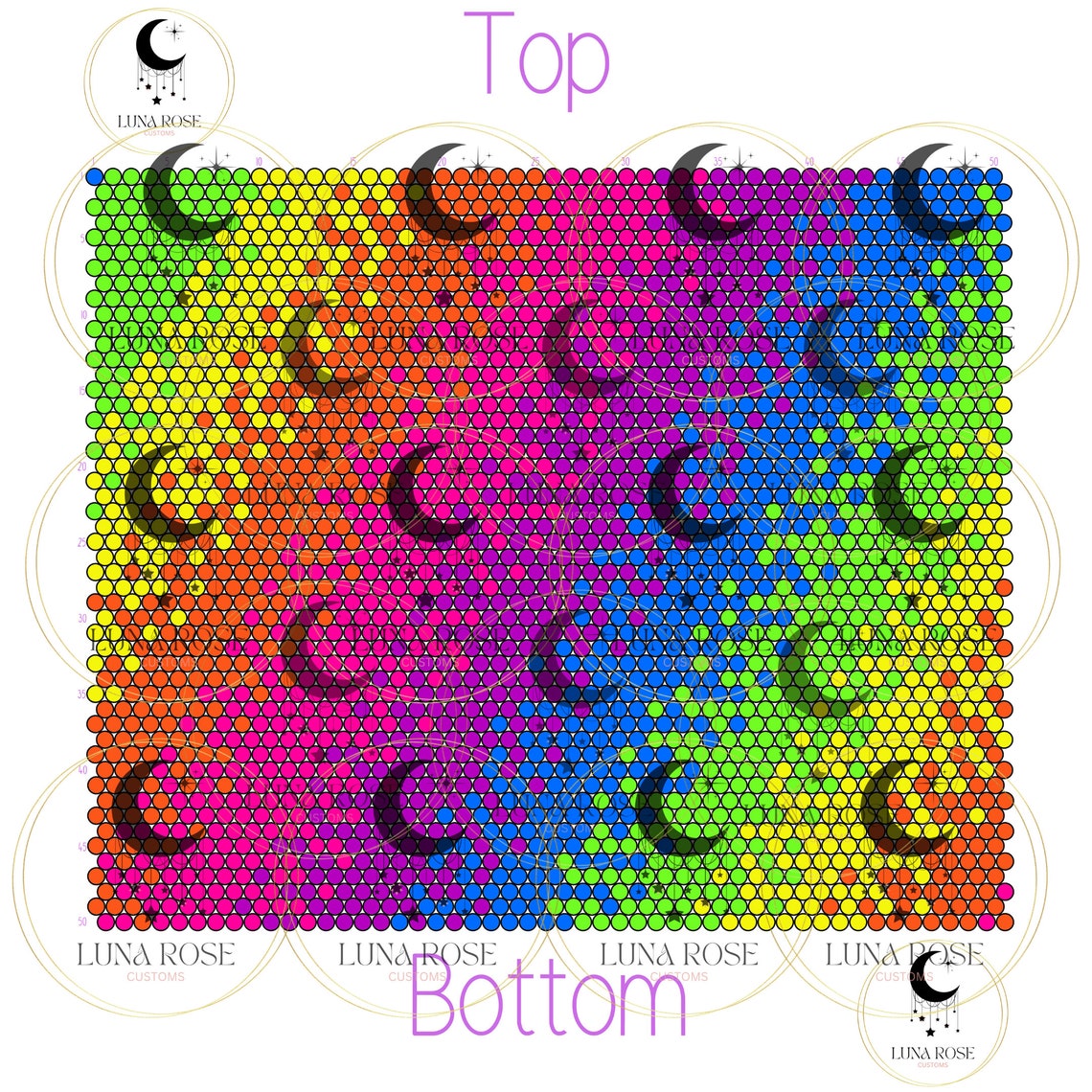Rainbow Gradient Rhinestone Template Honeycomb Template - Etsy