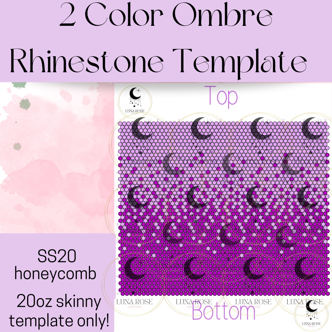 2 Color Ombre Rhinestone Template Honeycomb Template Tumbler Template ...