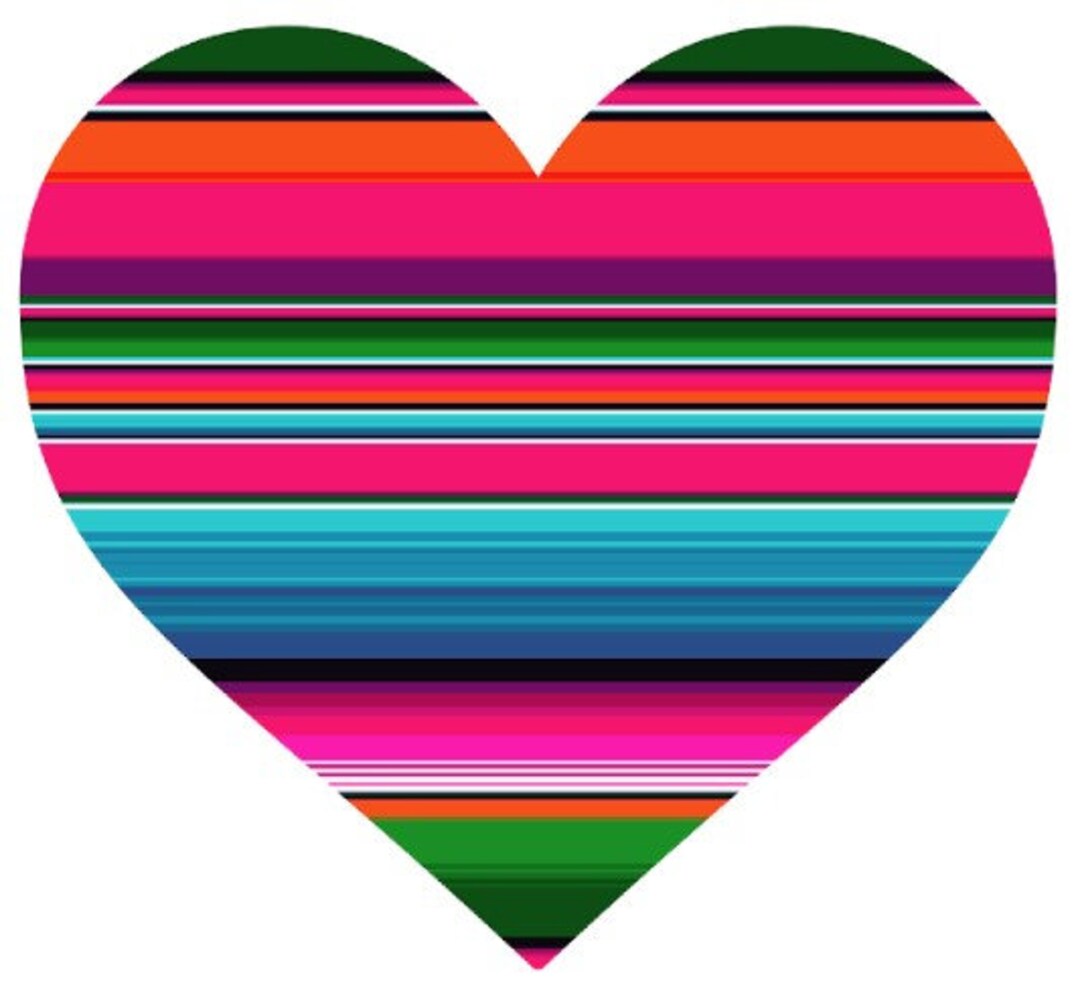 Stylin Brunette Collab Serape Heart Canvas - Etsy