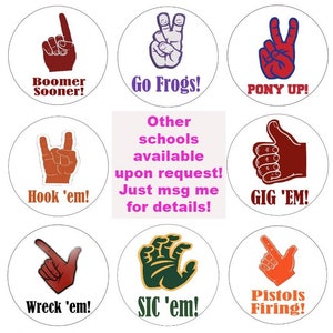 College Hand Sign Round Canvases - Etsy