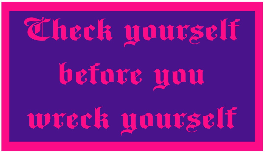 Check Yourself Before You Wreck Yourself - Etsy