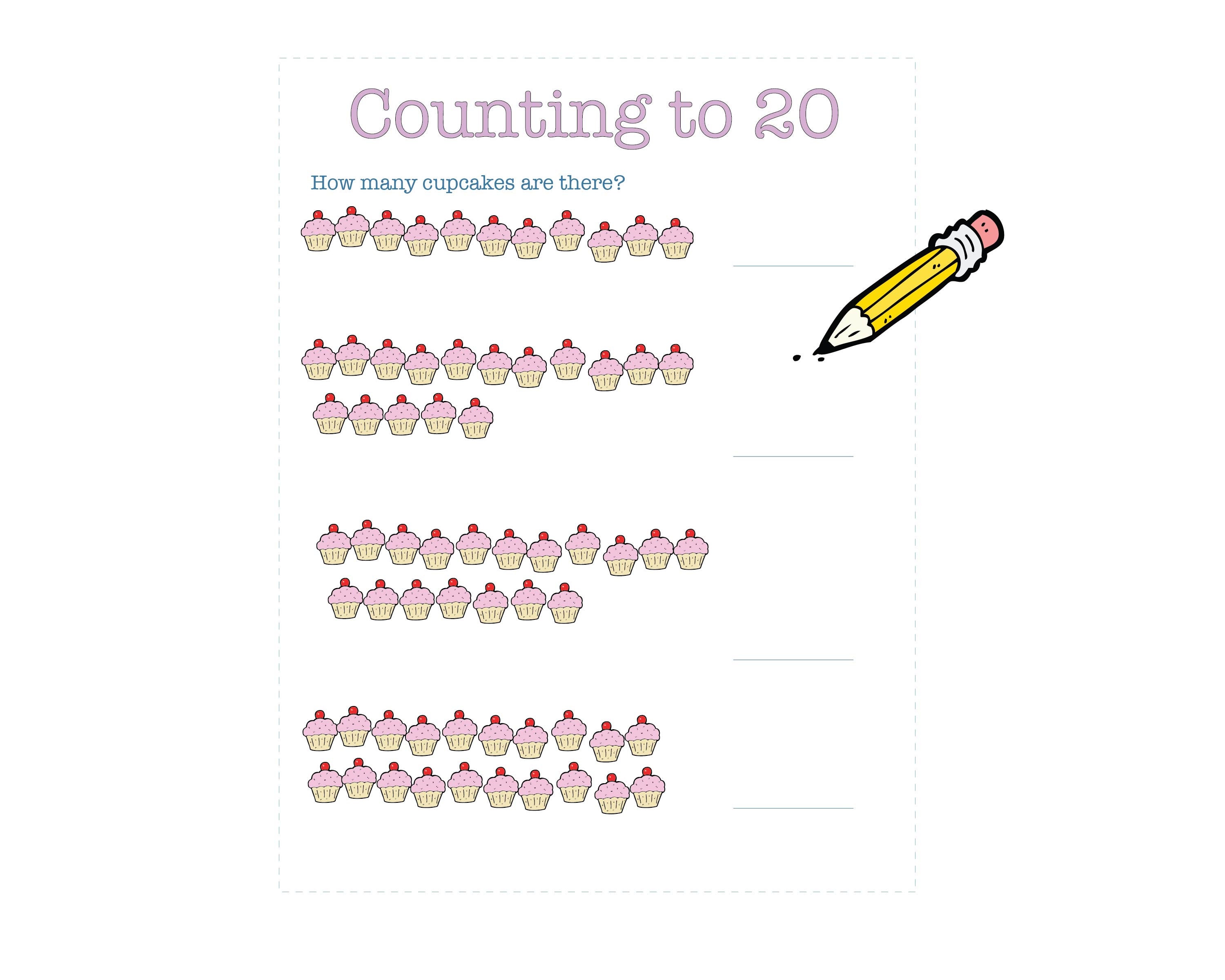 Kindergarten Math 50 Worksheet Bundle Instant Download | Etsy