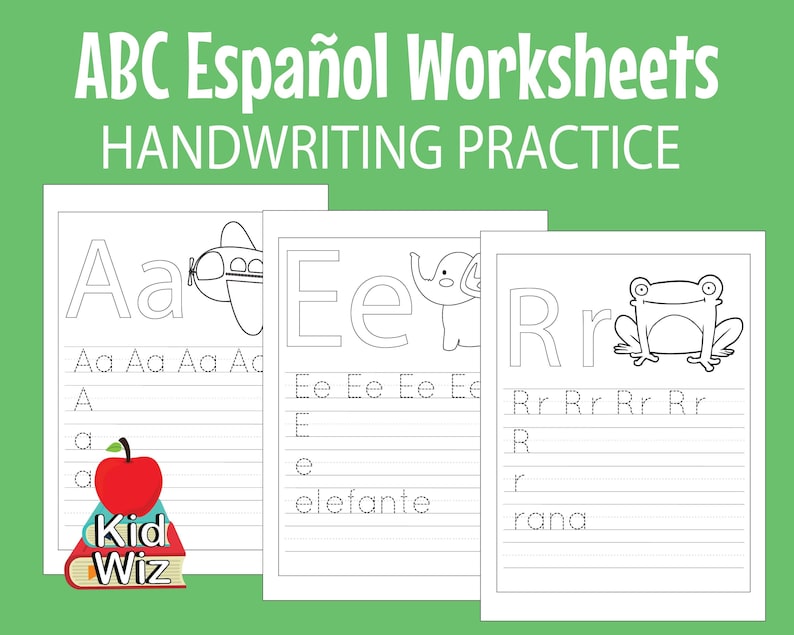 Spanish ABC Worksheets for Kids, Preschool, Kindergarten, Homeschool ...