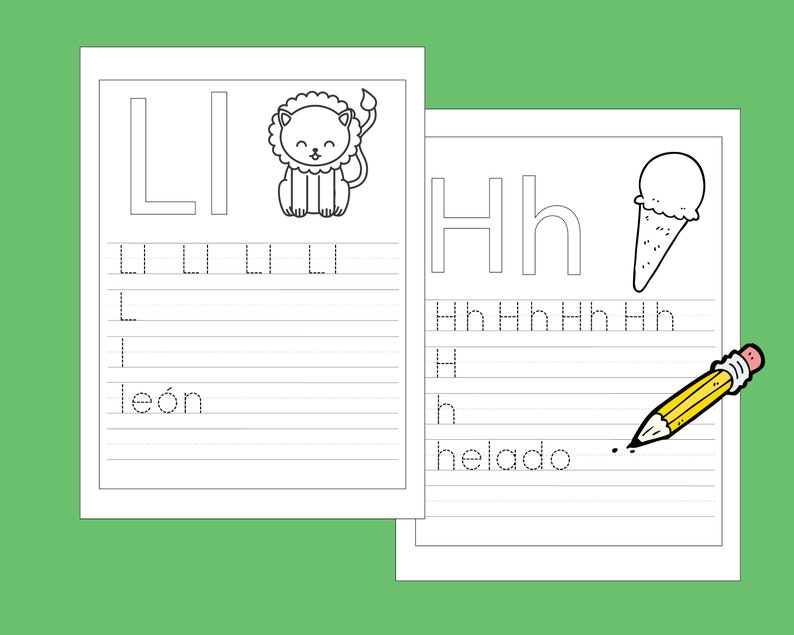 Spanish ABC Worksheets for Kids, Preschool, Kindergarten, Homeschool ...