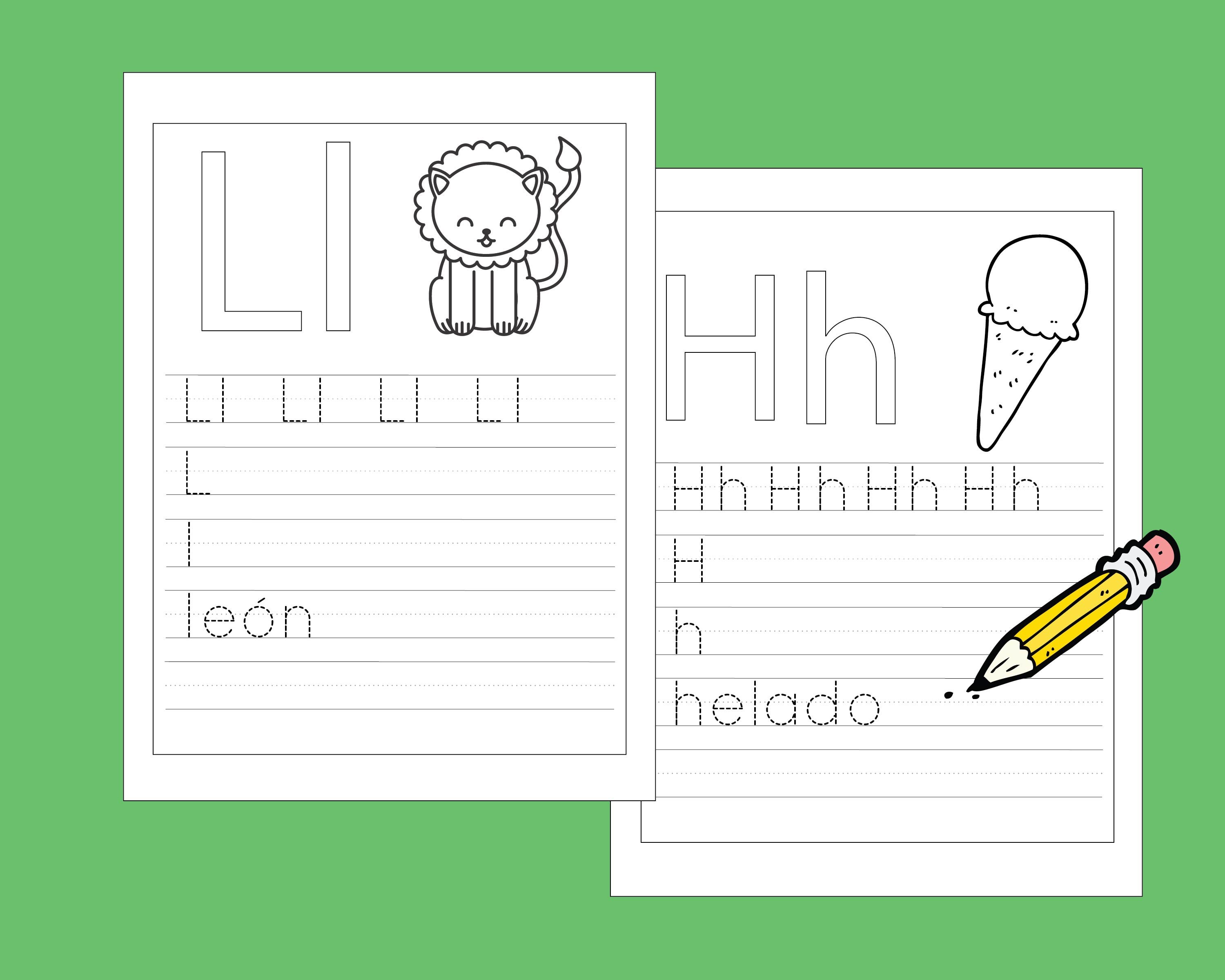 Spanish ABC Worksheets for Kids, Preschool, Kindergarten, Homeschool ...