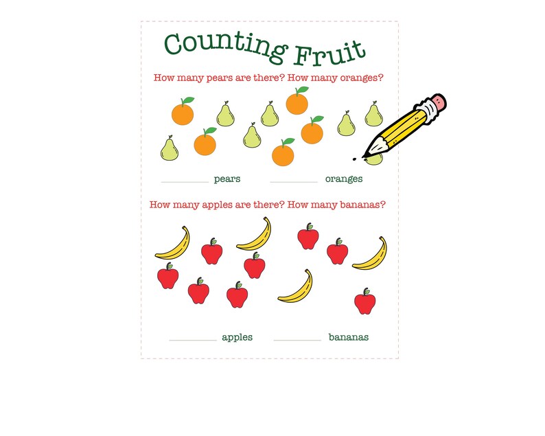 Kindergarten Math 50 Worksheet Bundle, Instant Download, Printable ...