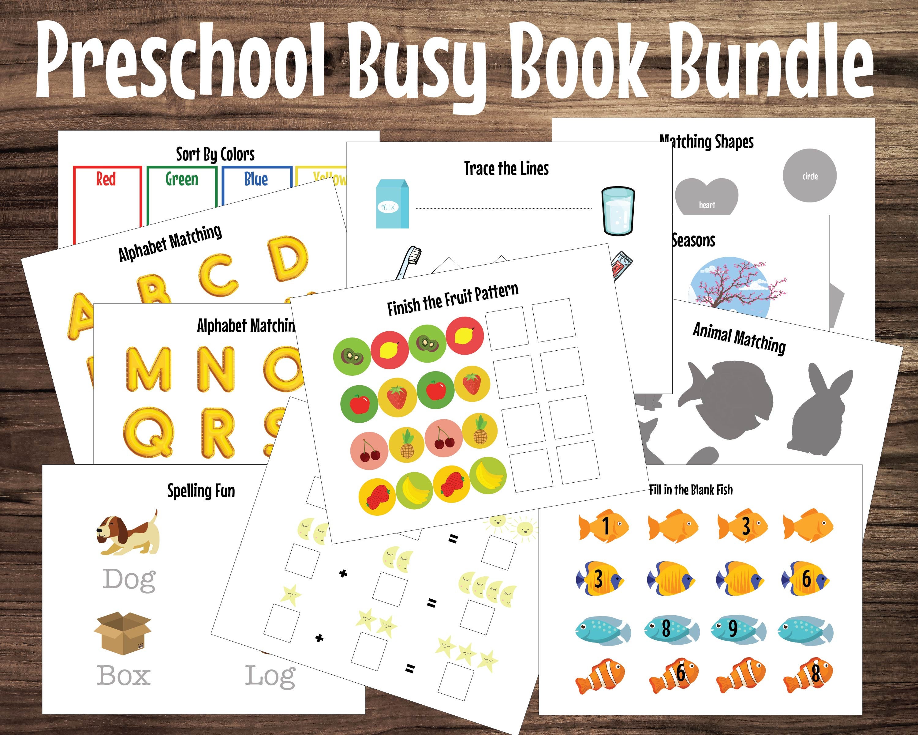 Preschool Busy Book, Busy Binder Printable, Busy Book for Toddlers ...