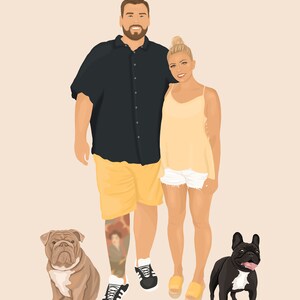 Custom 4 Person Portrait - Digital Illustration ∙ Wedding Party ∙ ...