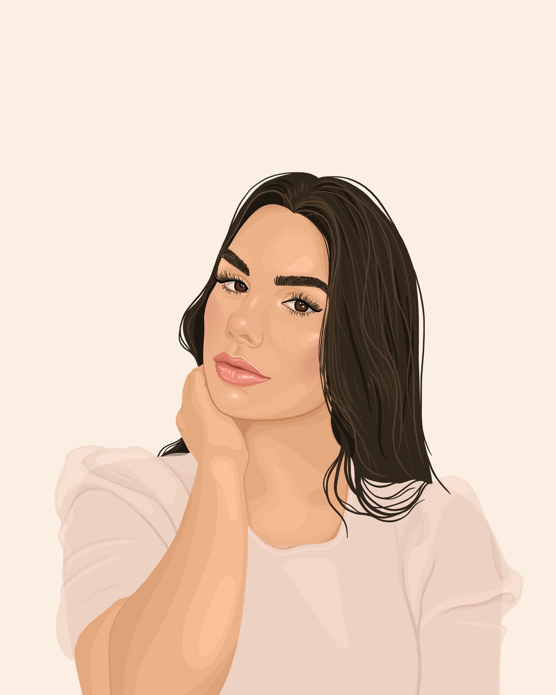 Custom 1 Person Digital Illustration Portrait Birthday - Etsy