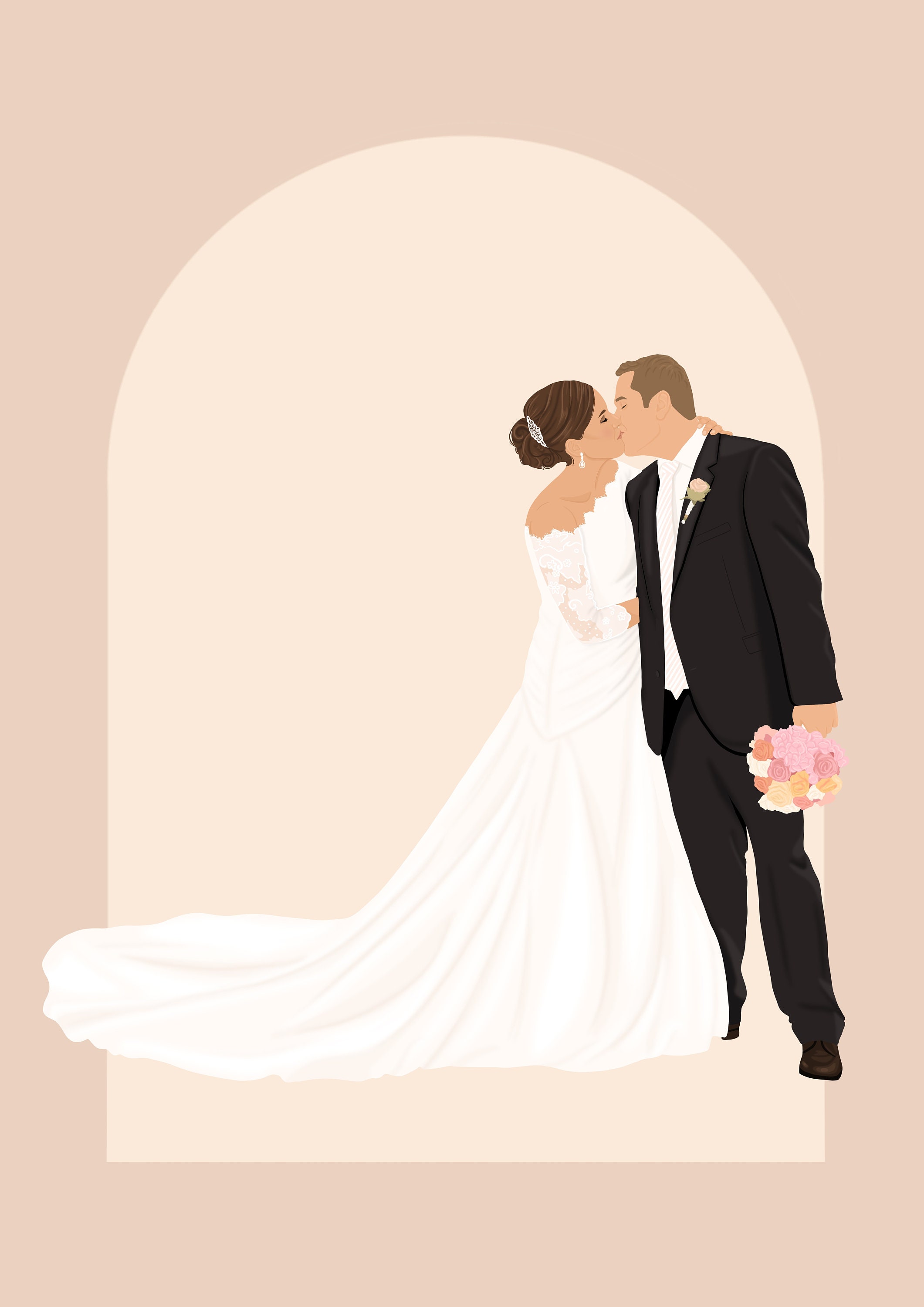 Custom Wedding Couple portrait Digital Illustration | Etsy