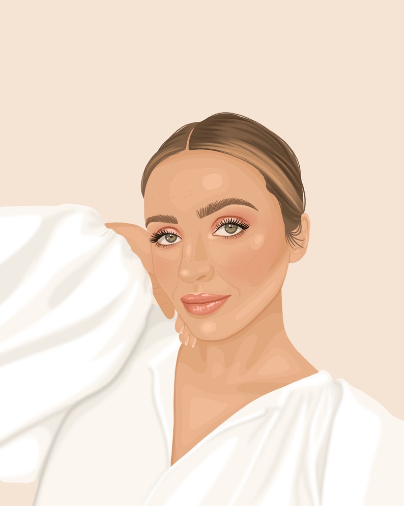 Custom 1 Person Digital Illustration Portrait Birthday Graduation - Etsy