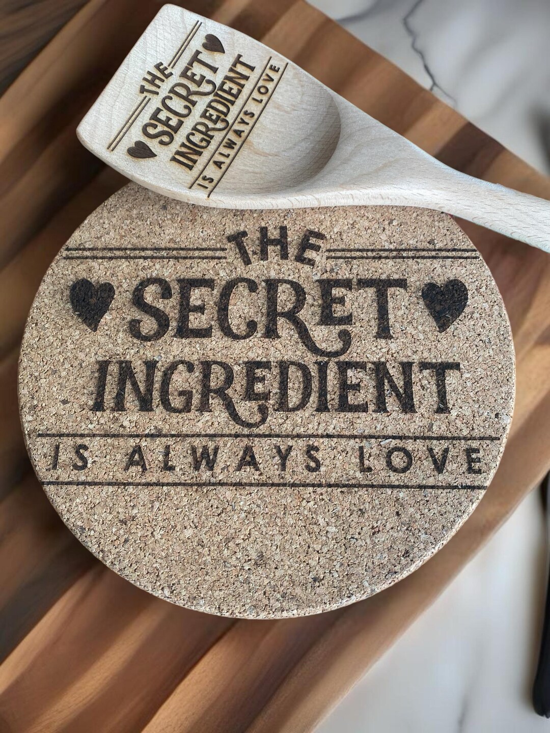 Cork Trivet and Matching Wooden Spoon - Etsy