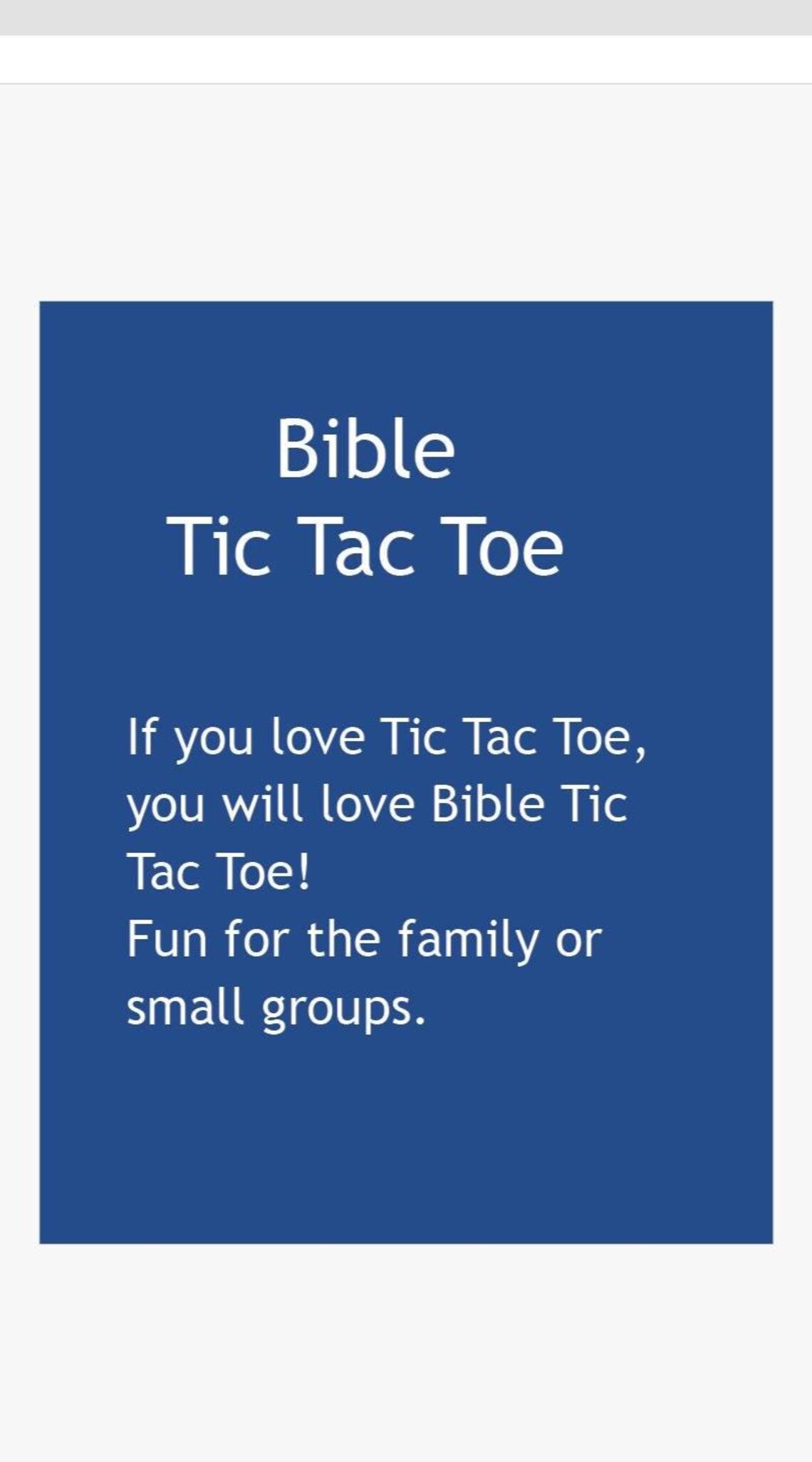 Bible Tic Tac Toe - Etsy