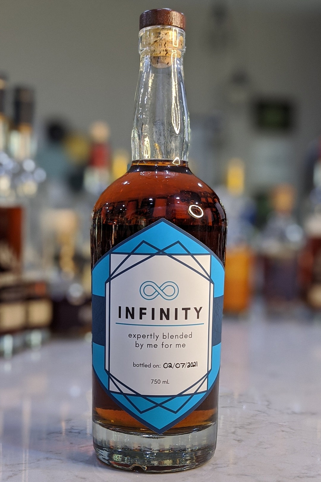 Infinity Bottle Label Bourbon Unique Hexagon Label Bourbon Whiskey - Etsy