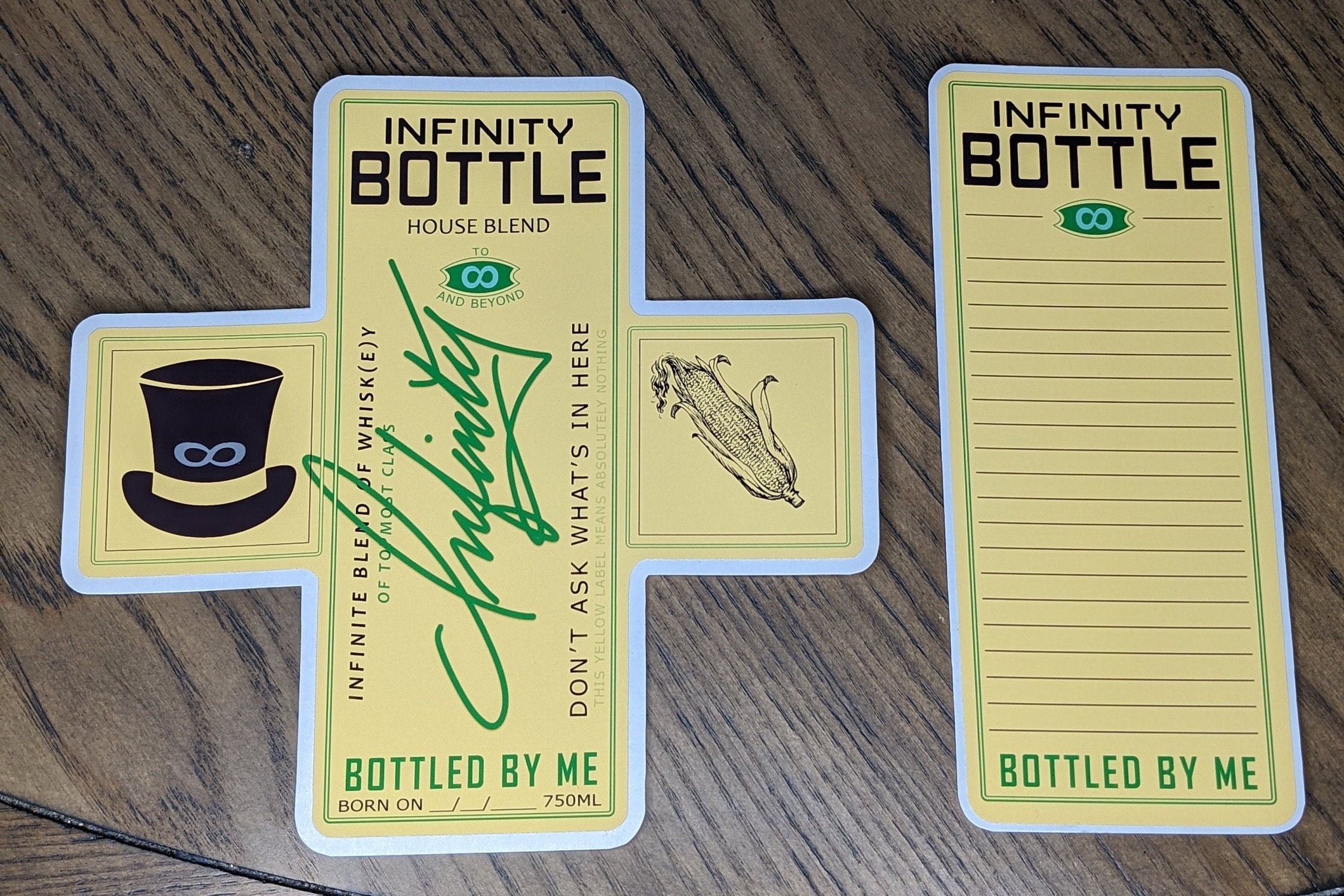 Infinity Bottle Label Colonel E.H. Taylor Inspired Green | Etsy