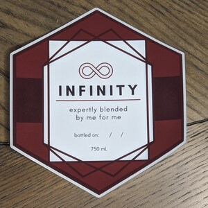 Infinity Bottle Label Bourbon Unique Hexagon Label Bourbon Whiskey - Etsy