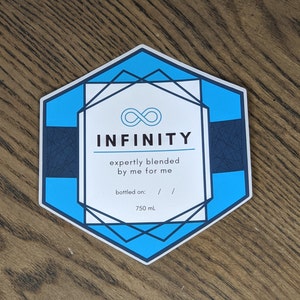 Infinity Bottle Label Bourbon Unique Hexagon Label Bourbon Whiskey - Etsy