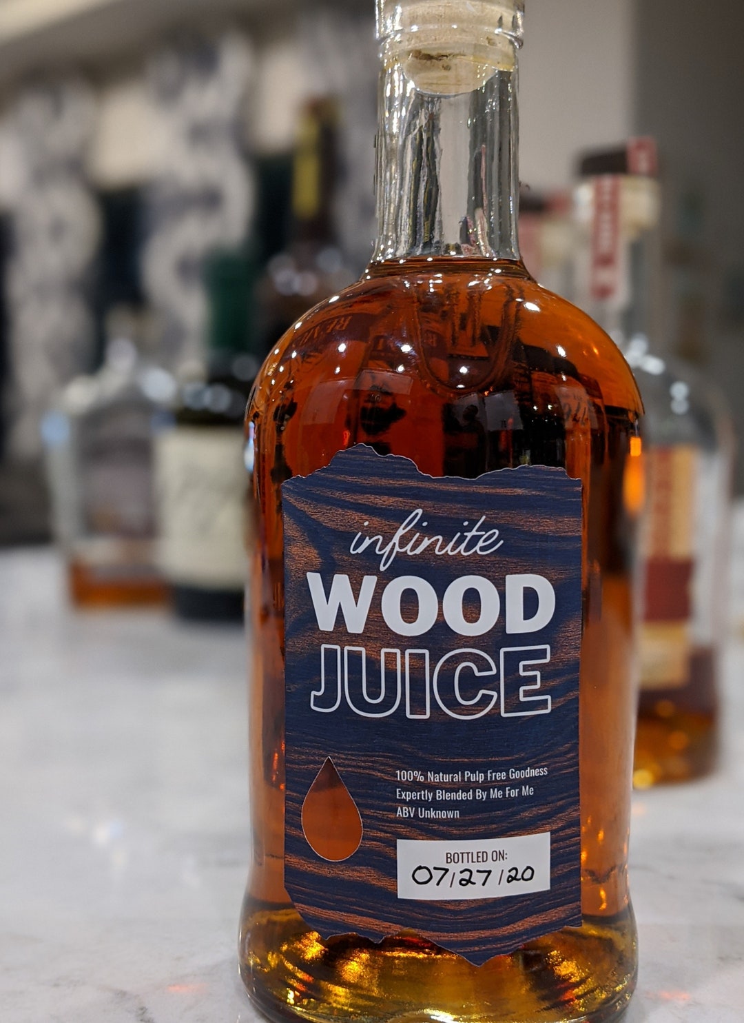 Infinity Bottle Label, Unique Infinite Wood Juice, Bourbon Whiskey - Etsy