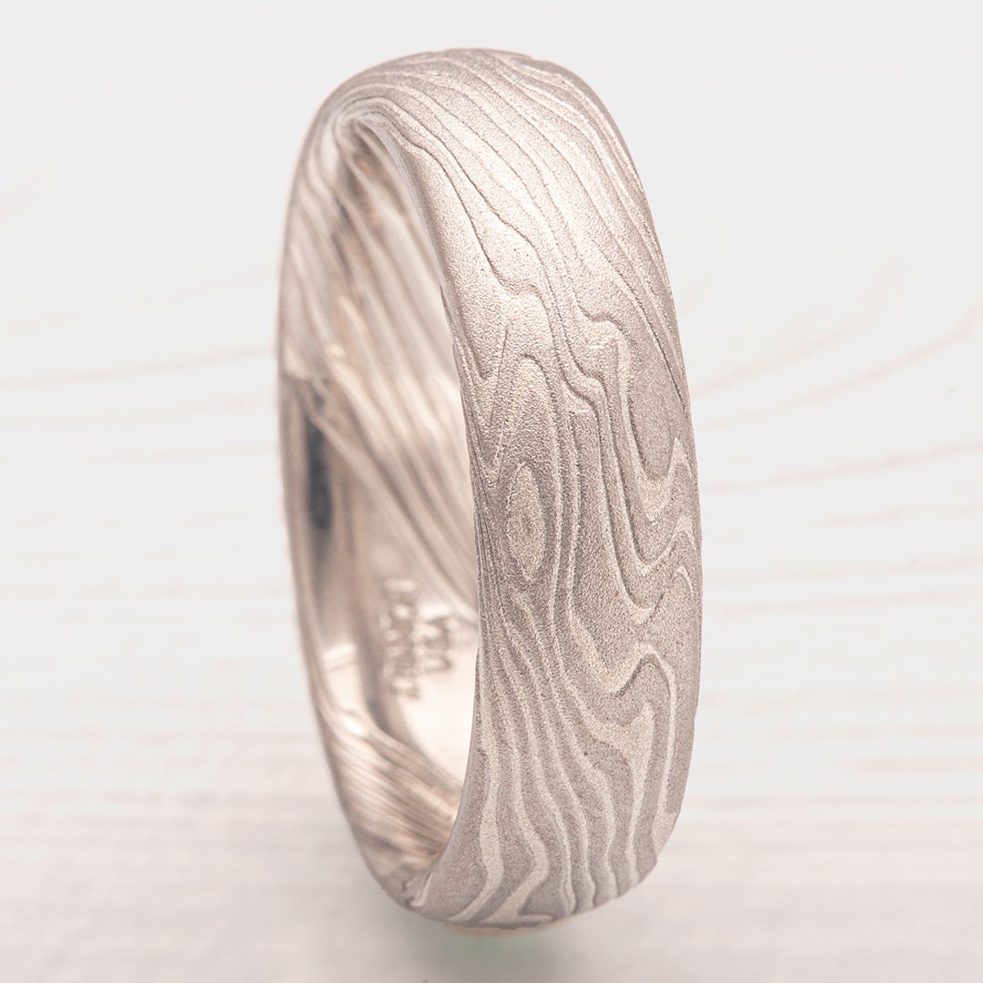 Platinum and Sterling Silver Mokume Gane Wedding Ring - Etsy