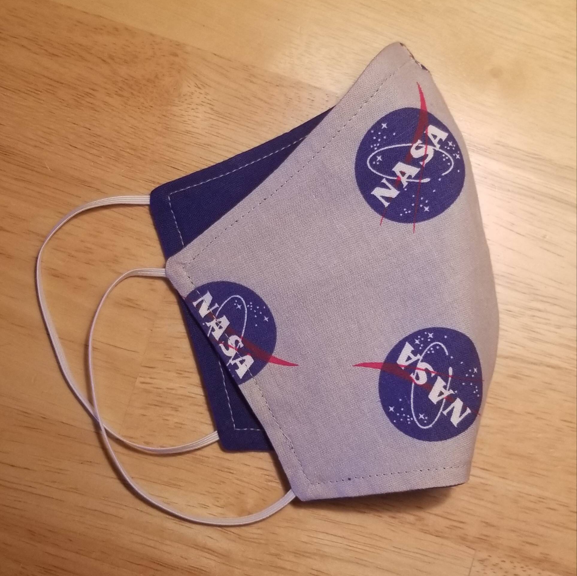 NASA Logo Fitted Reversible Face Mask Two Layers of 100% Cotton 3 Sizes ...
