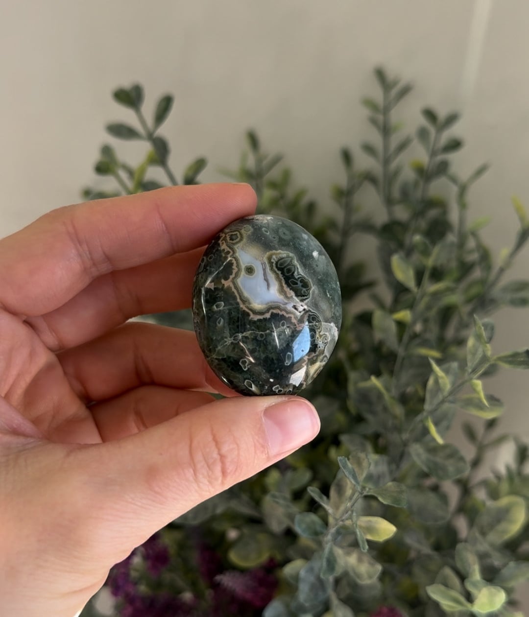 7th Vein Ocean Jasper Mini Palm Stone - Etsy