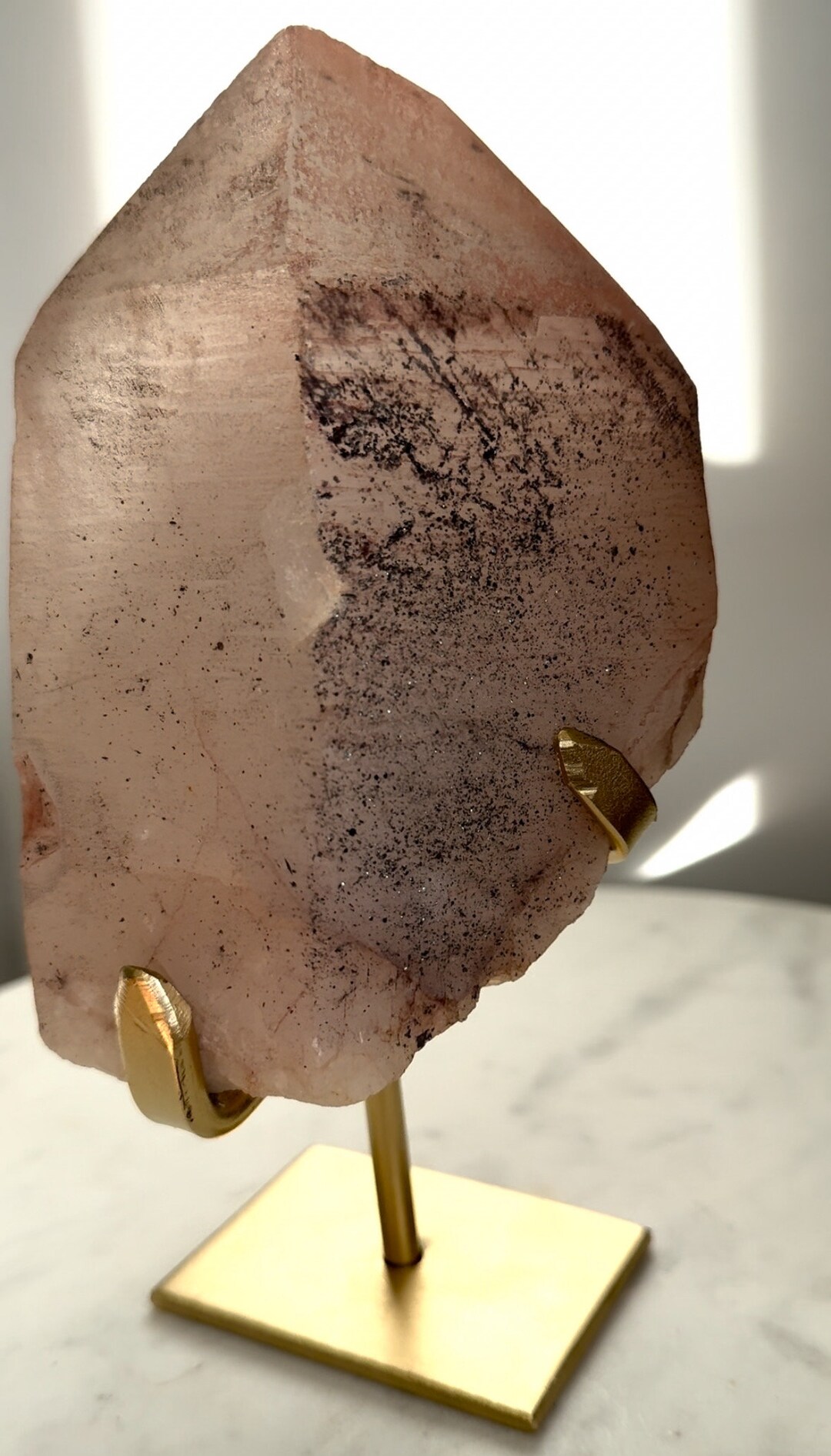 RAW Pink Lithium Glitter Quartz Elestial Lemurians on Base Stand - Etsy