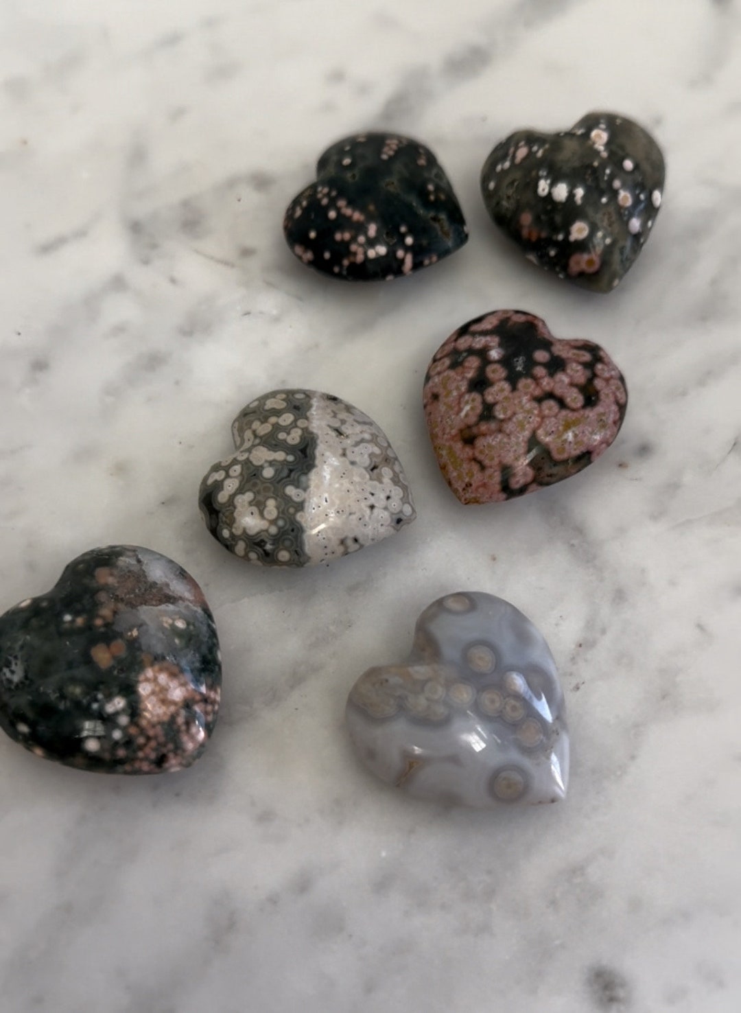 Old Stock Ocean Jasper Mini Heart Pendants - Etsy