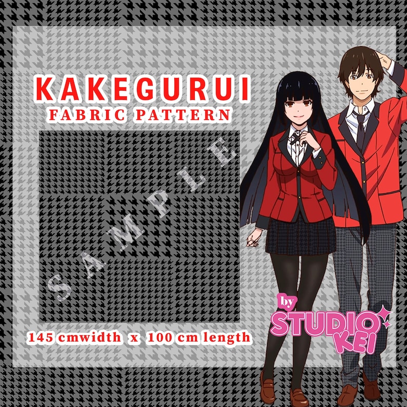 Kakegurui Jabami Yumeko Hyakkaou Private Academy Cosplay Fabric Pattern ...