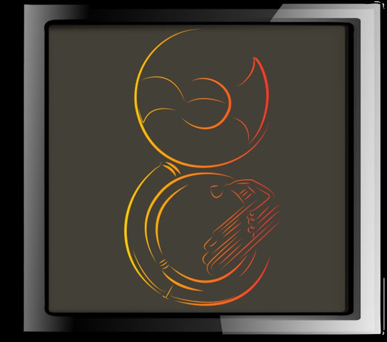 Tuba Fire Digital File for Abstract Wall Decor, Minimalist Art for Any ...