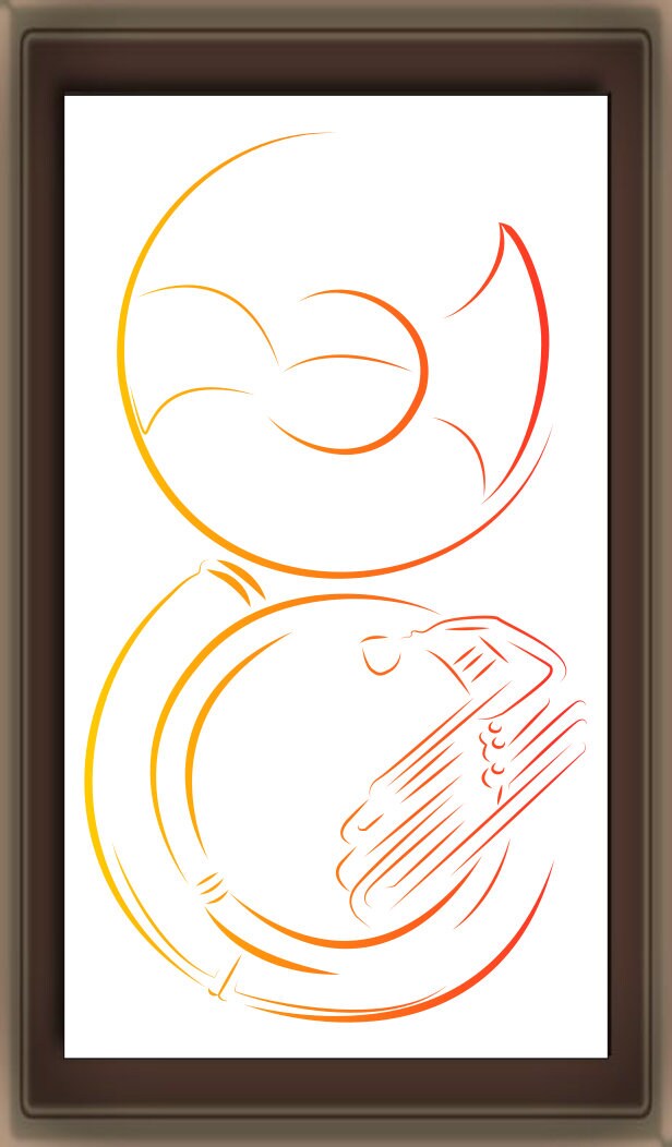 Tuba Fire Digital File for Abstract Wall Decor Minimalist Art - Etsy