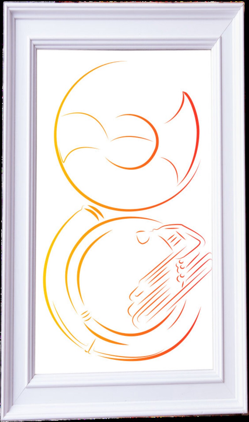 Tuba Fire Digital File for Abstract Wall Decor, Minimalist Art for Any ...