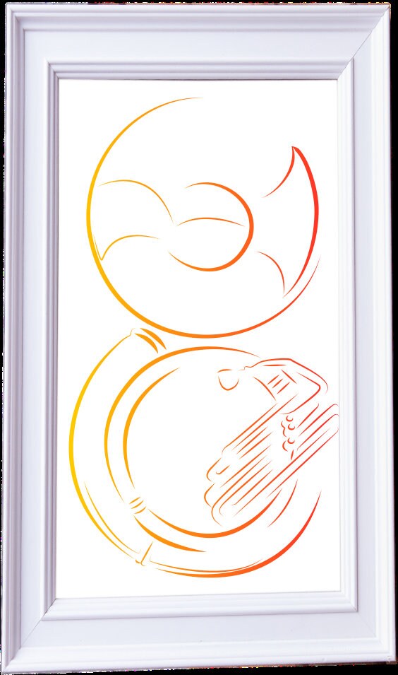 Tuba Fire Digital File for Abstract Wall Decor, Minimalist Art for Any ...