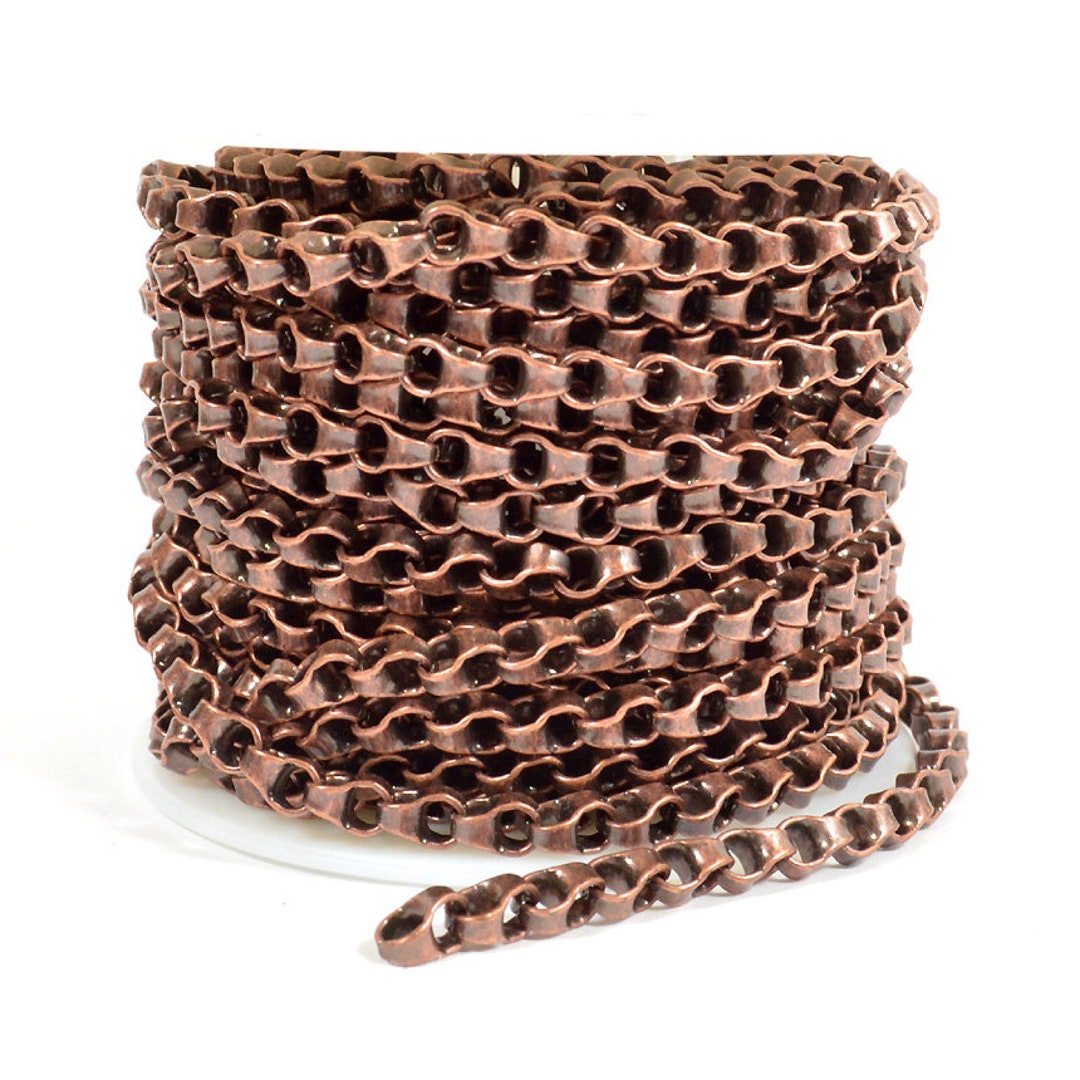Large Box Link Rolo Chain - Antique Copper - CH145-AC - Choose Your ...