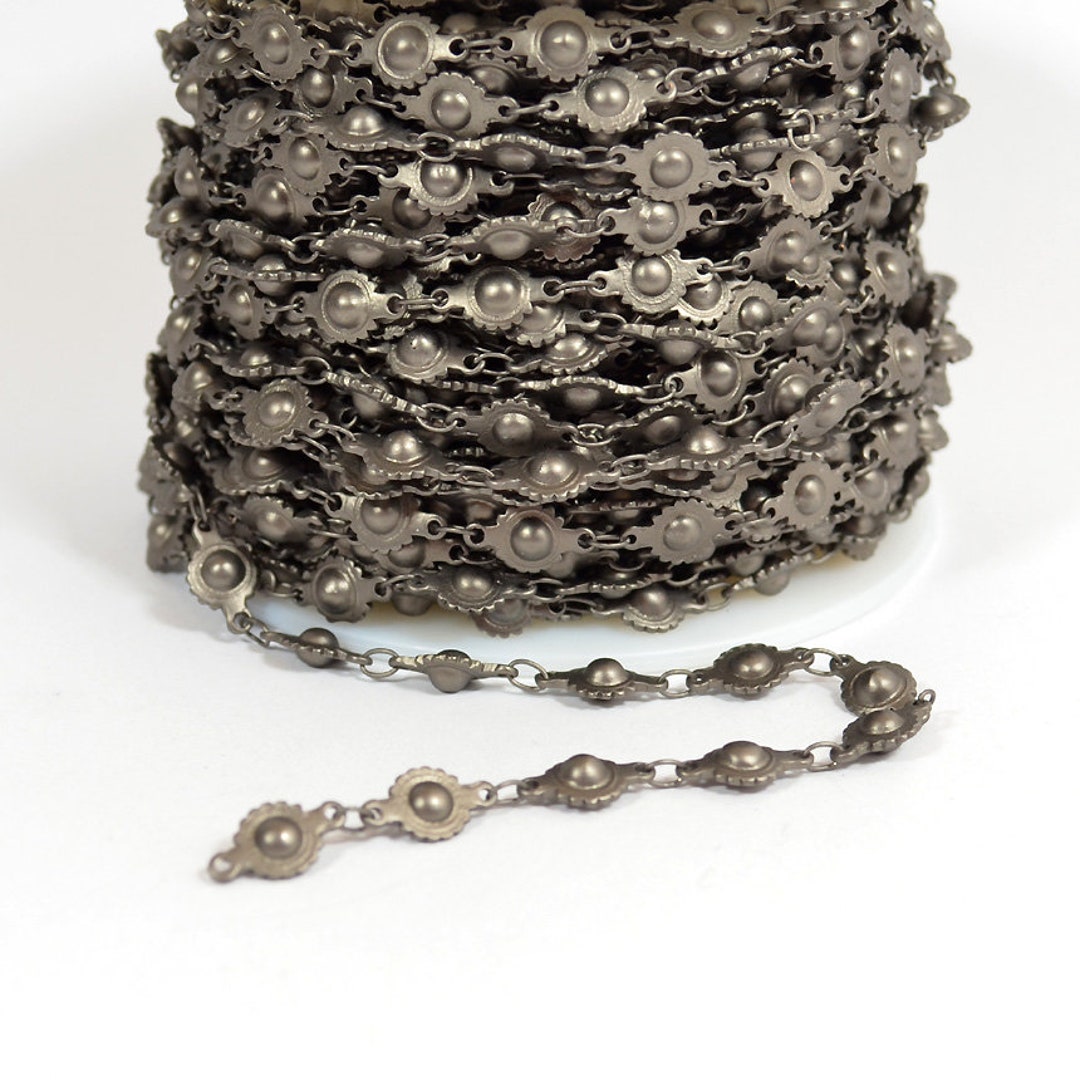 Ball and Cog Chain - Matte Gunmetal - CH78-MGM - Choose Your Length - Etsy