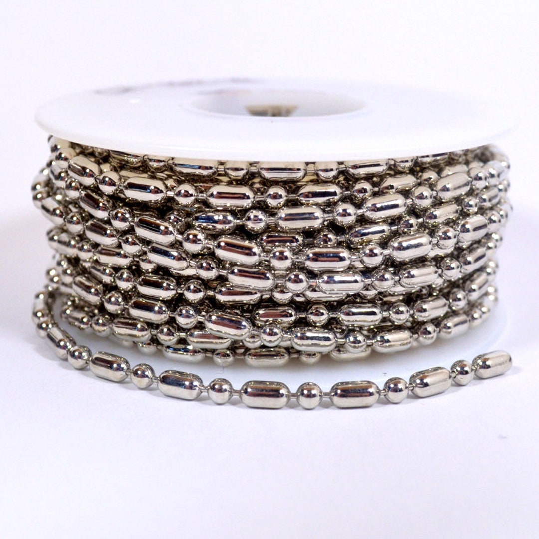 Ball and Bar Chain - Rhodium- 3.2mm - CH162-RH - Choose Your Length - Etsy