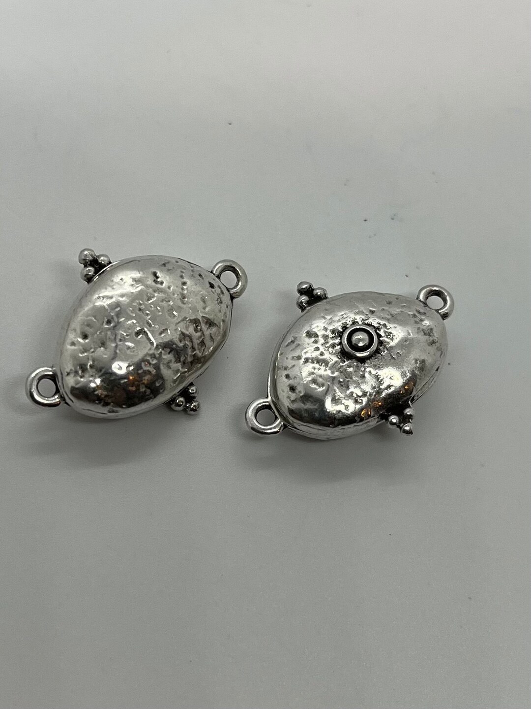 Textured Oval Magnetic Clasp - Antique Silver - Etsy