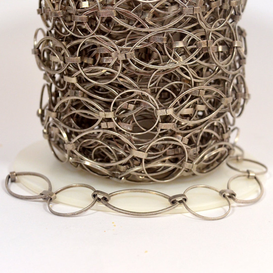 Large Circle and Oval Ring Chain - Antique Silver - CH30-AS - Choose ...