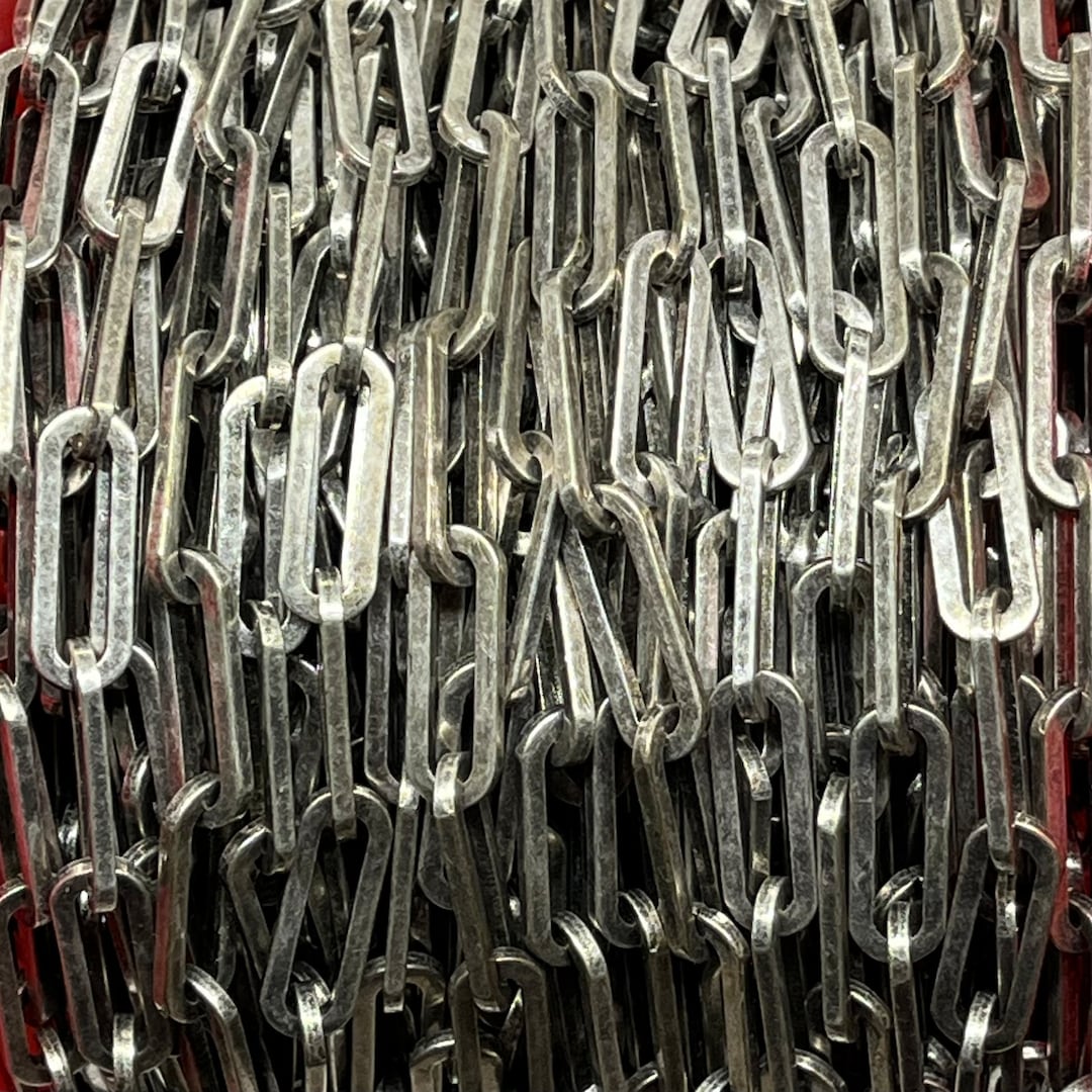 Large Paper Clip Chain - Antique Silver- CH191-AS - Choose Your Length ...