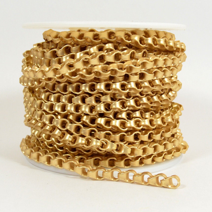 Large Box Link Rolo Chain Matte Gold CH145 MG Choose - Etsy