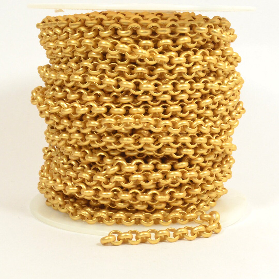 18K 5.7mm Rolo Chain - Matte Gold - 5.7mm Links - CH81 - Etsy