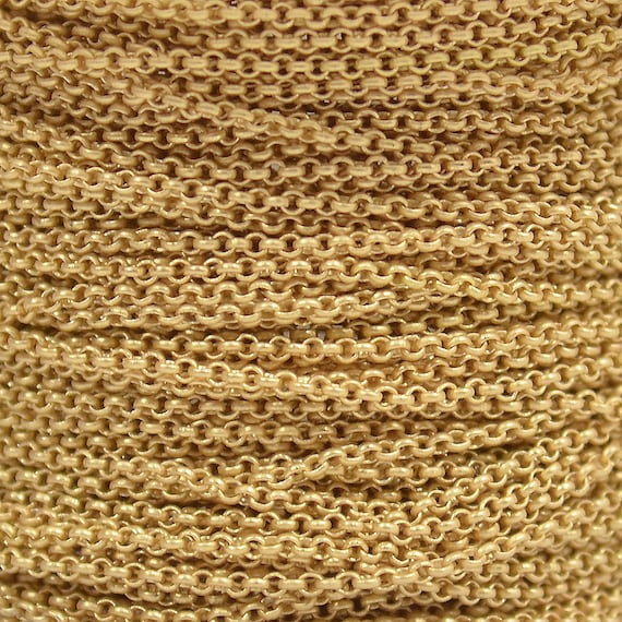1mm Rolo Chain Matte Gold CH130-MG Choose Your Length | Etsy